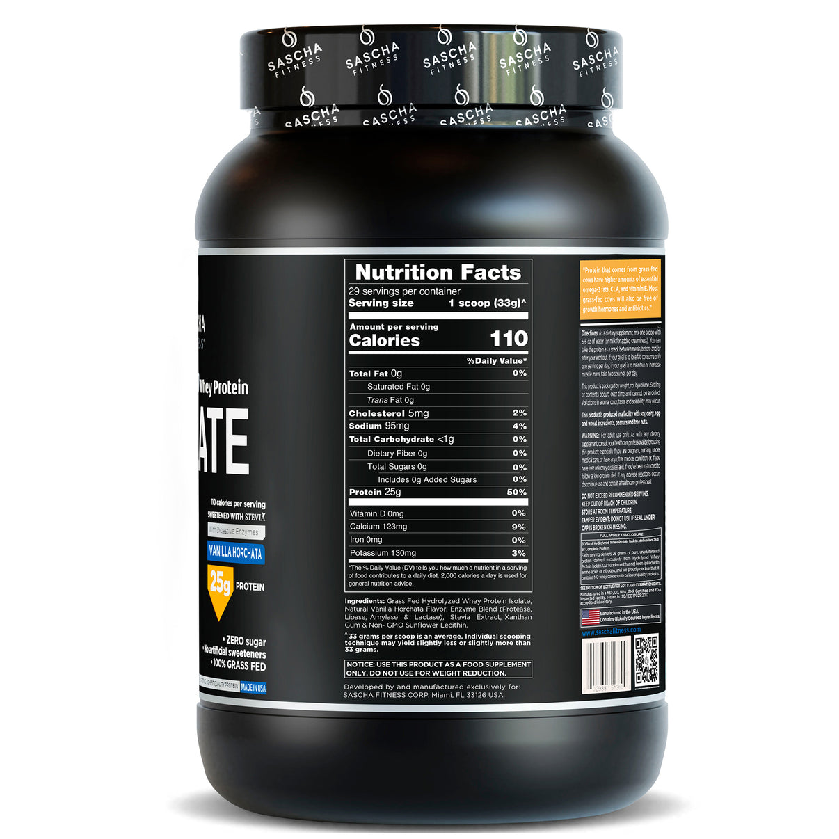 HYDROLYZED WHEY PROTEIN ISOLATE VANILLA HORCHATA – SaschaFitness